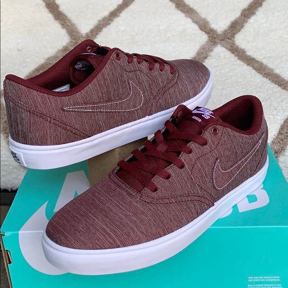Nike | Shoes | Nike Sb Check Solar Canvas Premium Dark Team Red | Poshmark